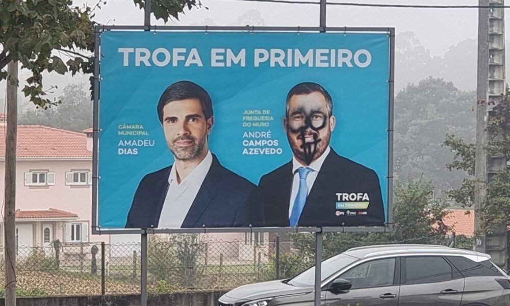 Outdoor da coligação Trofa em Primeiro vandalizado no Muro - O Notícias ...